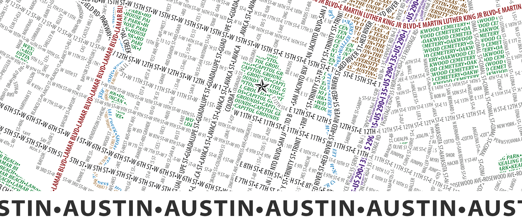 Austin Typographic Mug – Axis Maps Store