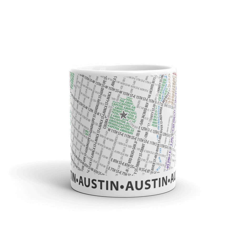 Austin Typographic Mug – Axis Maps Store